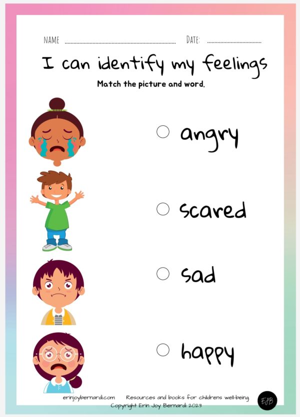 Identify feelings worksheet – Erin Joy Bernardi